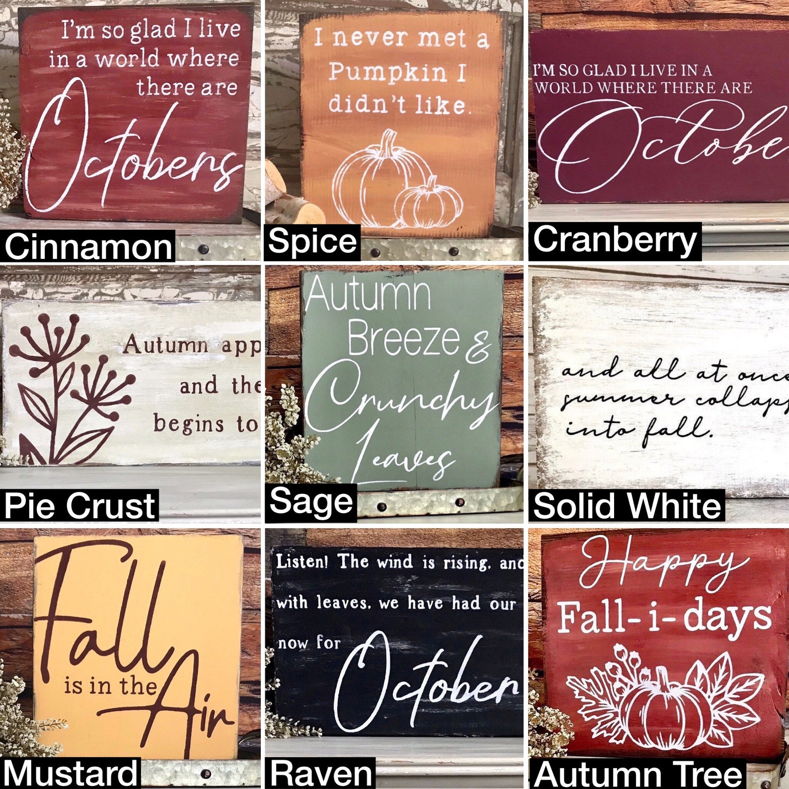 October Fall Sign / I’m so Glad I Live in a World Where There Are ...