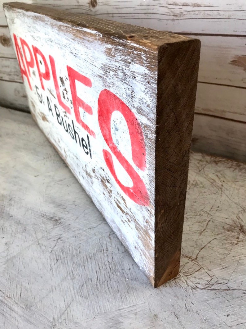 Fall Apple Sign Decor Antique Style Chippy Sign Apples 5 | Etsy