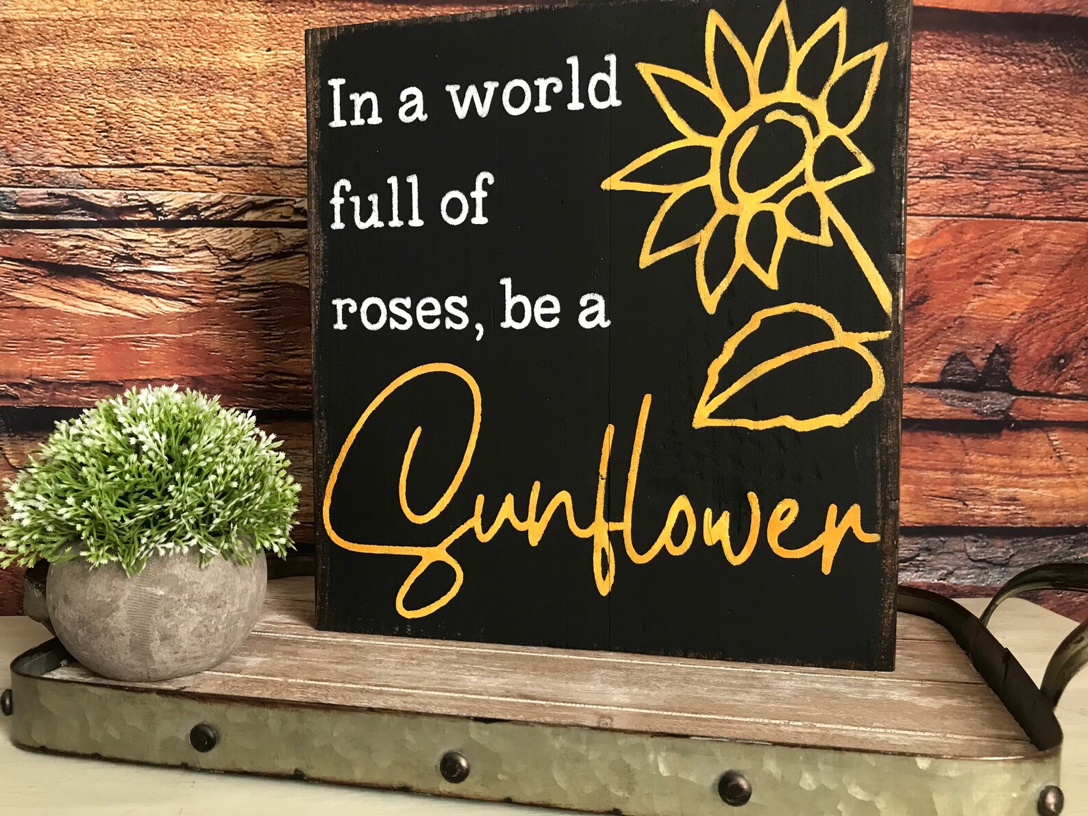 Summer Fall Sign / Sunflower Quote Sign / Farmhouse Decor / in - Etsy