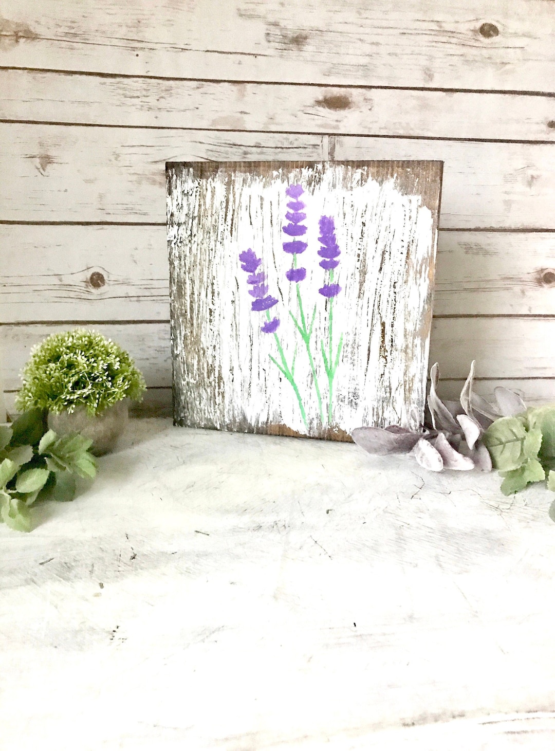 Lavender Sign Decor / Floral Sign / Chippy Paint Decor / Vintage Style ...