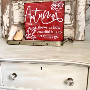 Autumn Quote Sign / Autumn Decor / Fall Leaves / Rustic Wooden Sign - Etsy