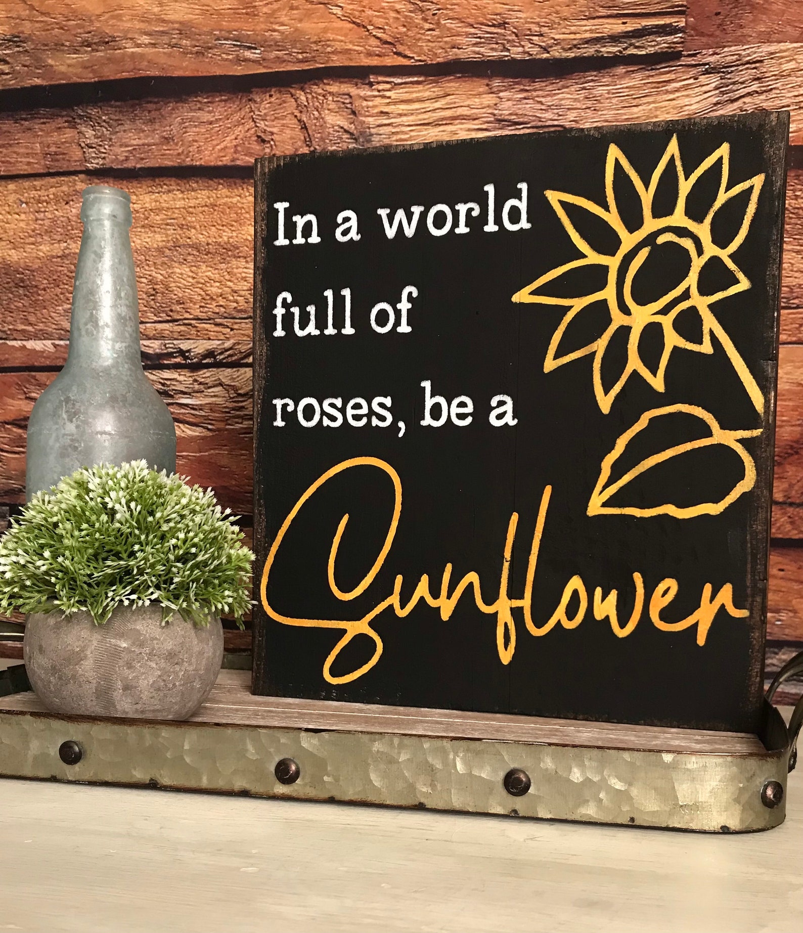 Summer Fall Sign / Sunflower Quote Sign / Farmhouse Decor / in - Etsy