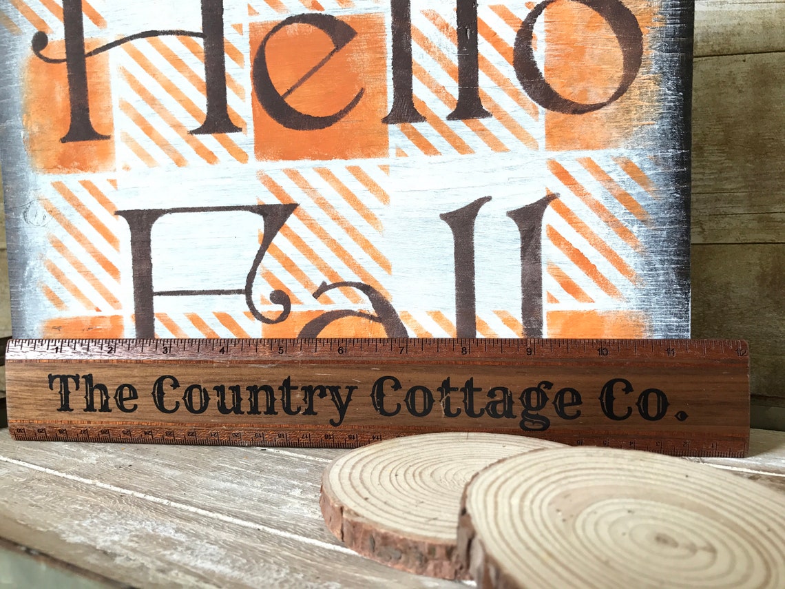 Hello Fall Sign / Fall Decorations / Buffalo Plaid Check / Harvest ...