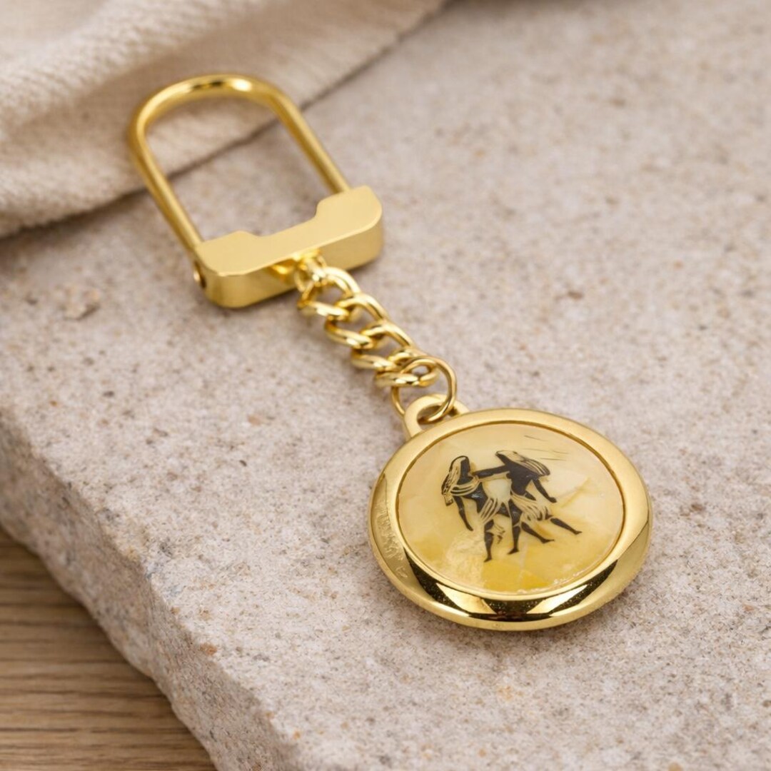 Genuine Baltic Amber Keychain – Natural Amber Key Ring, Minimalist ...
