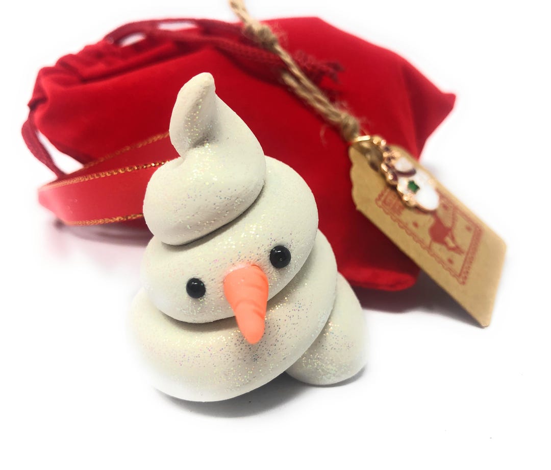 Snowman Poop Funny Christmas Tree Ornament White Twinkle Novelty Gag ...