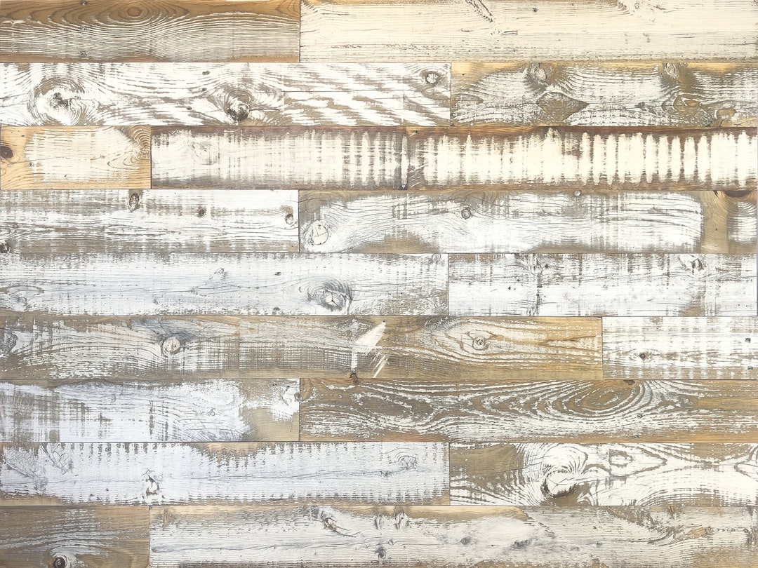 Distressed White Reclaimed Wood Wall Planks - Free Shipping - 20 Sq Ft ...