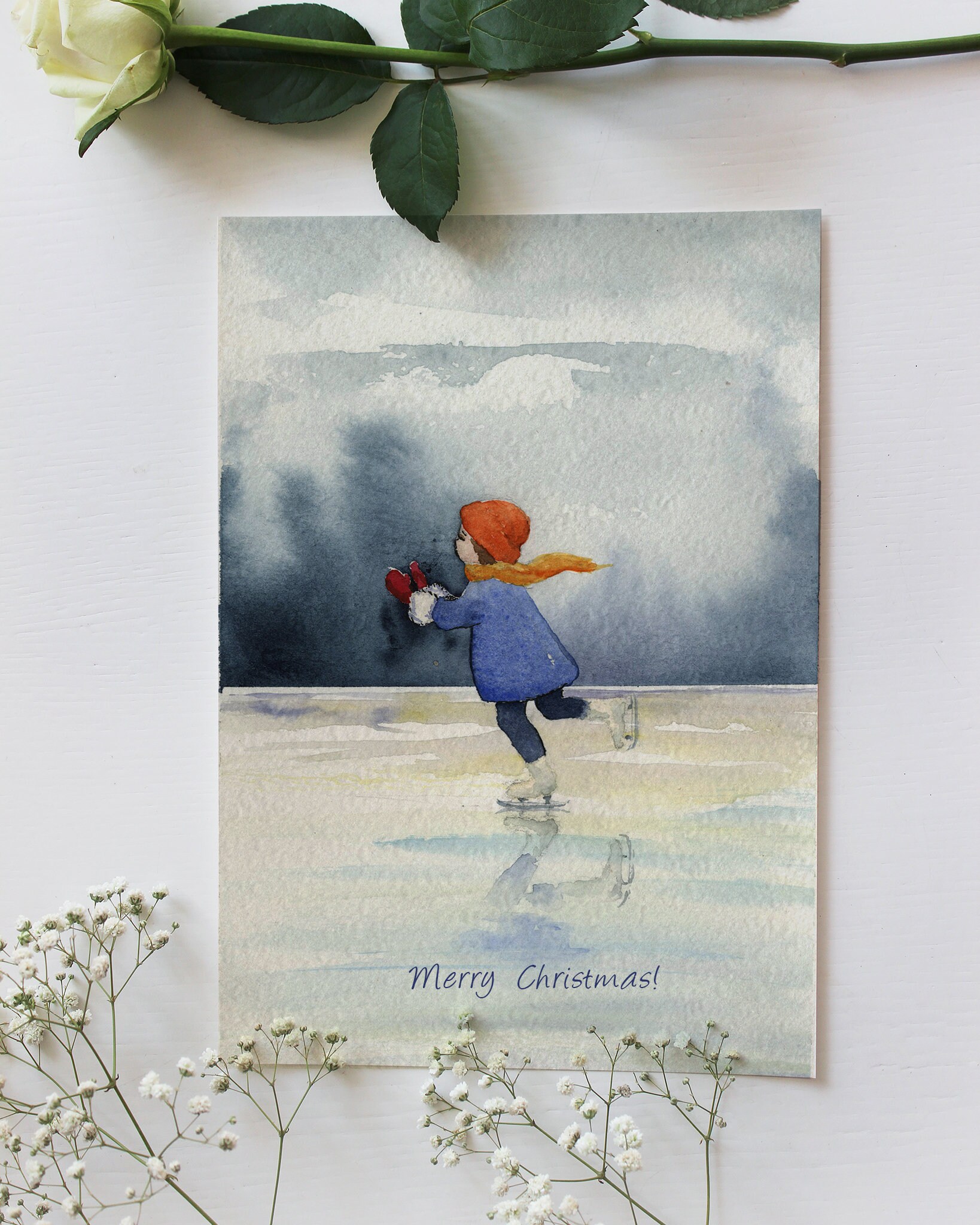 Printable Holiday Card Watercolor Christmas Card Christmas - Etsy