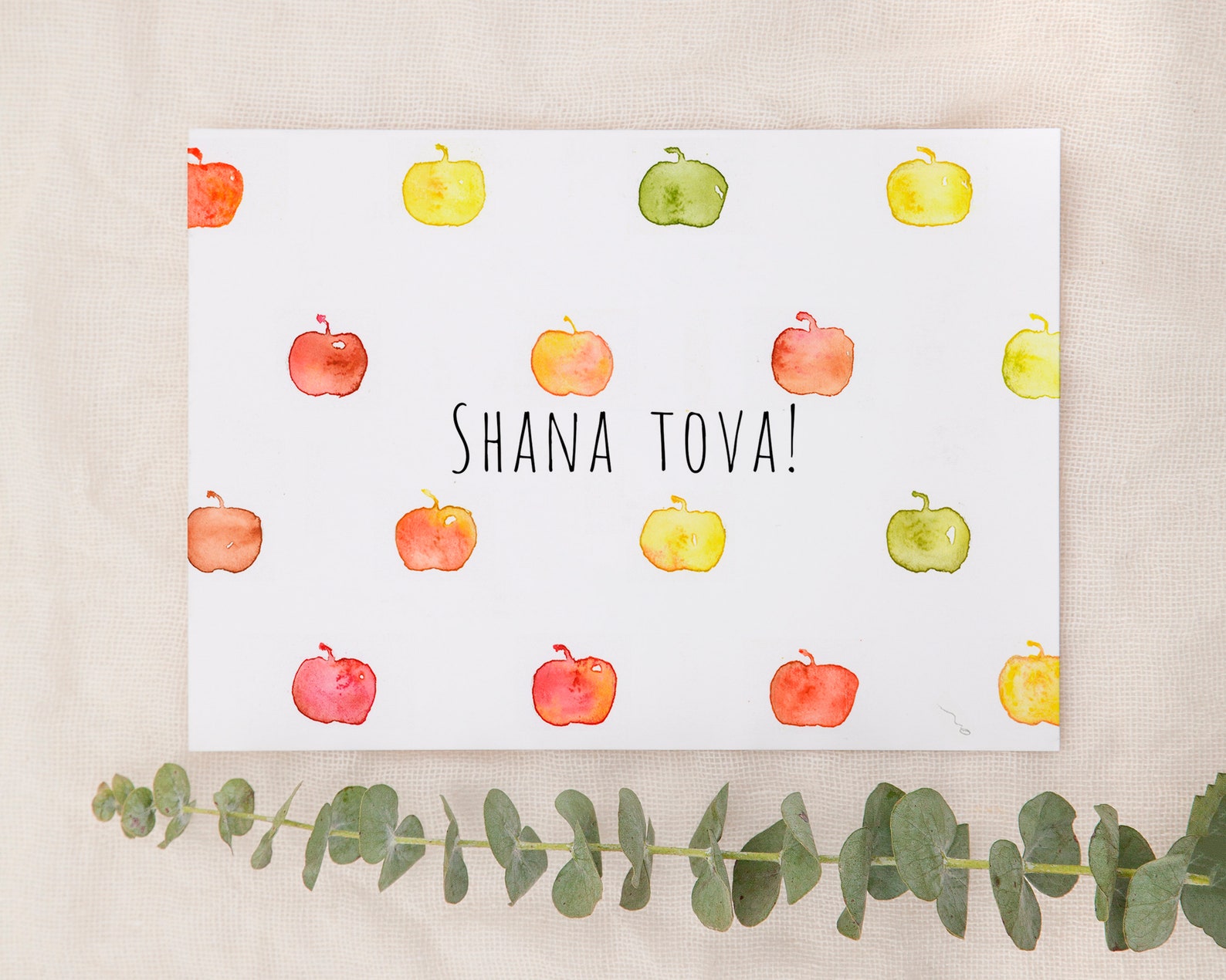 Rosh Hashana Card Apples Card Printable Greeting Card Shana | Etsy