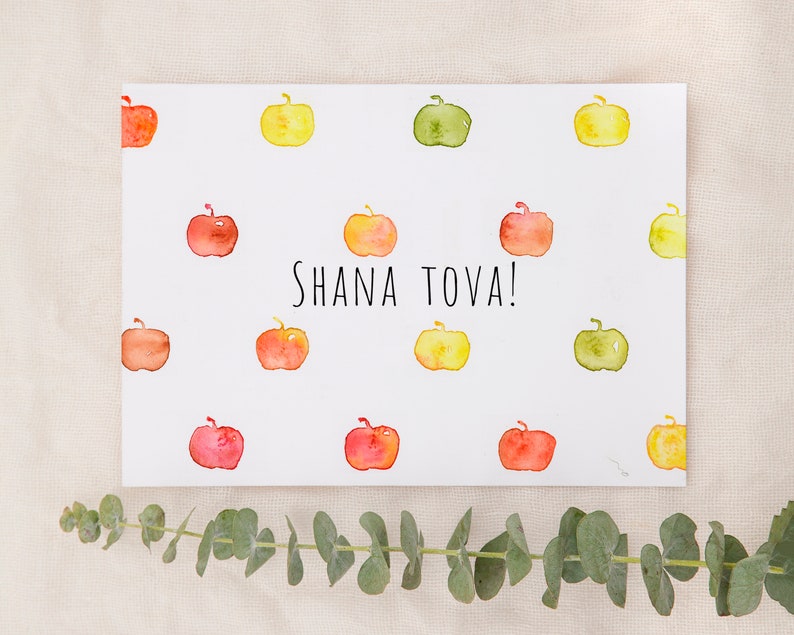 Rosh Hashana Card, Apples Card, Printable Greeting Card, Shana Tova ...