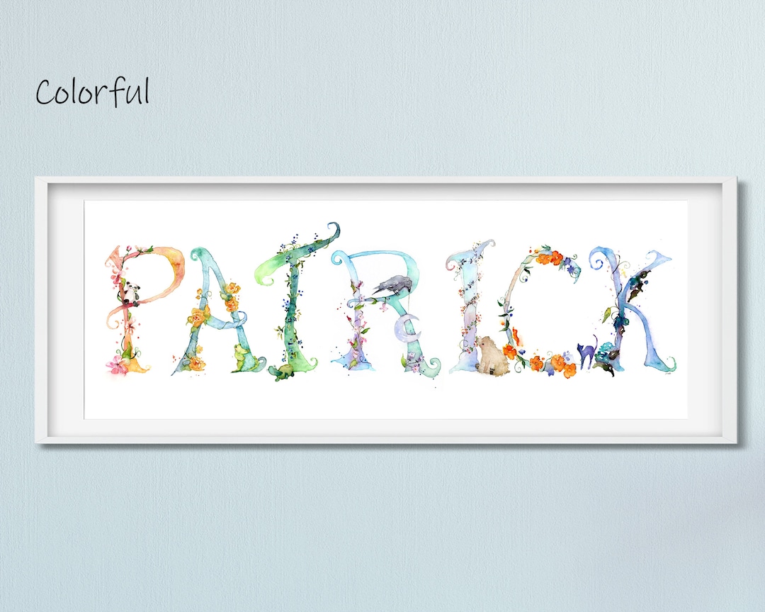 Printable Name Art, Personalized Name Print, New Baby Gift, Baby ...