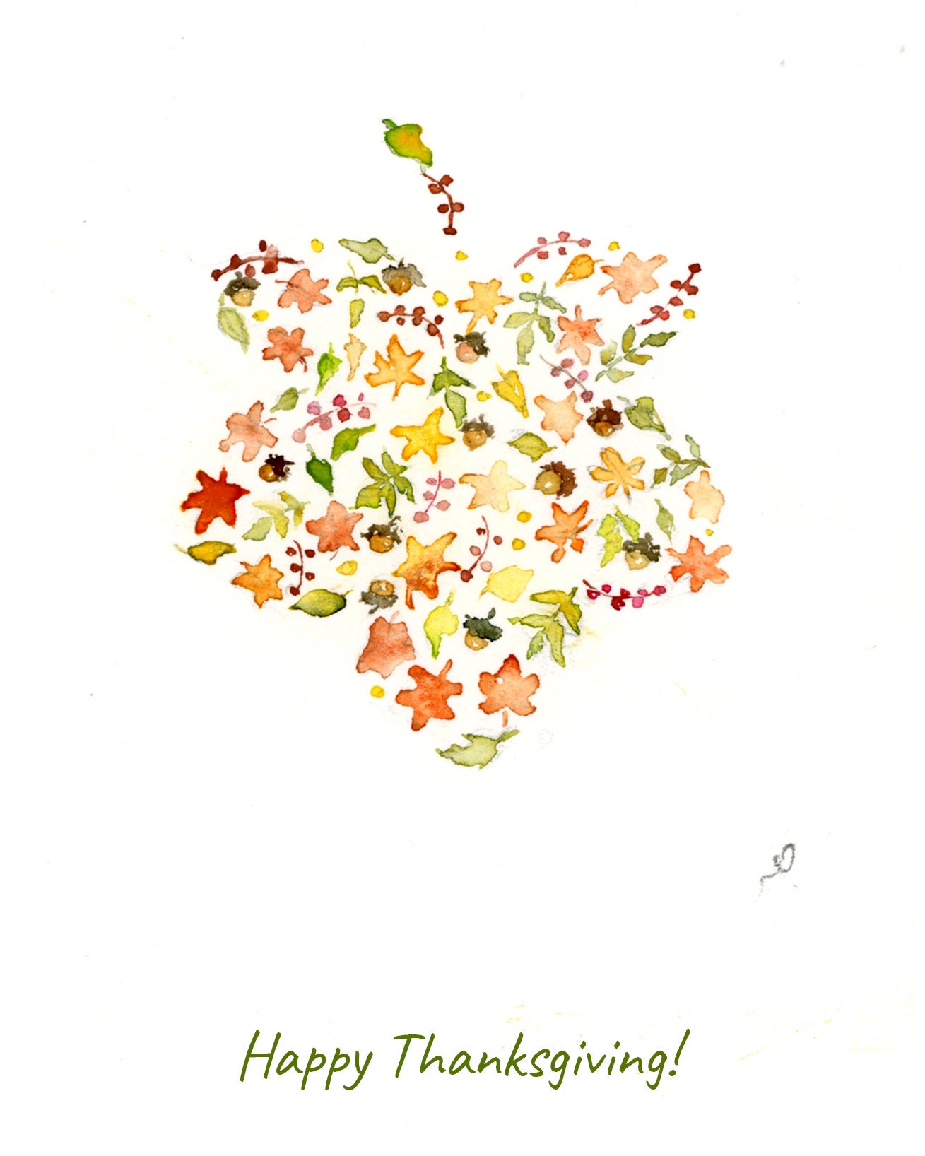 Printable Autumn Card Printable Thanksgiving Card Watercolor - Etsy