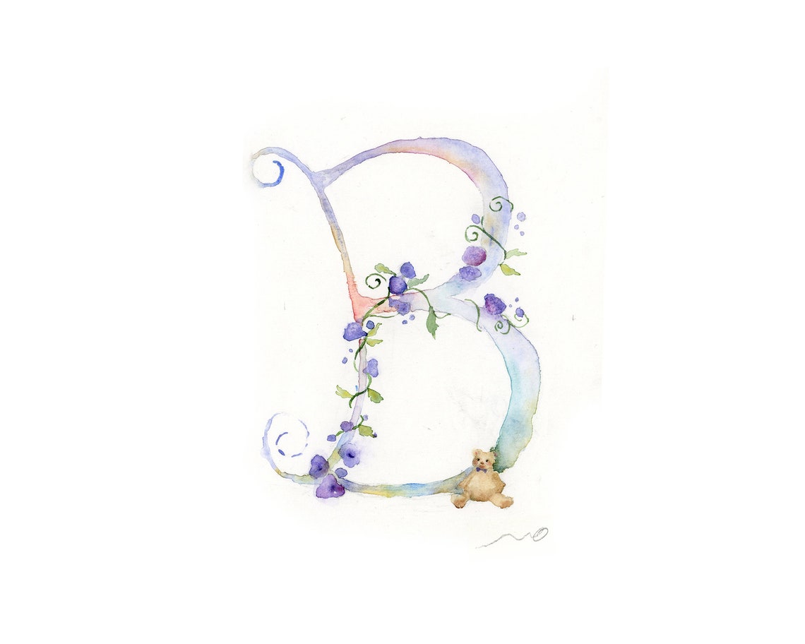 Printable Letter Art Downloadable Print Initial Wall Art | Etsy