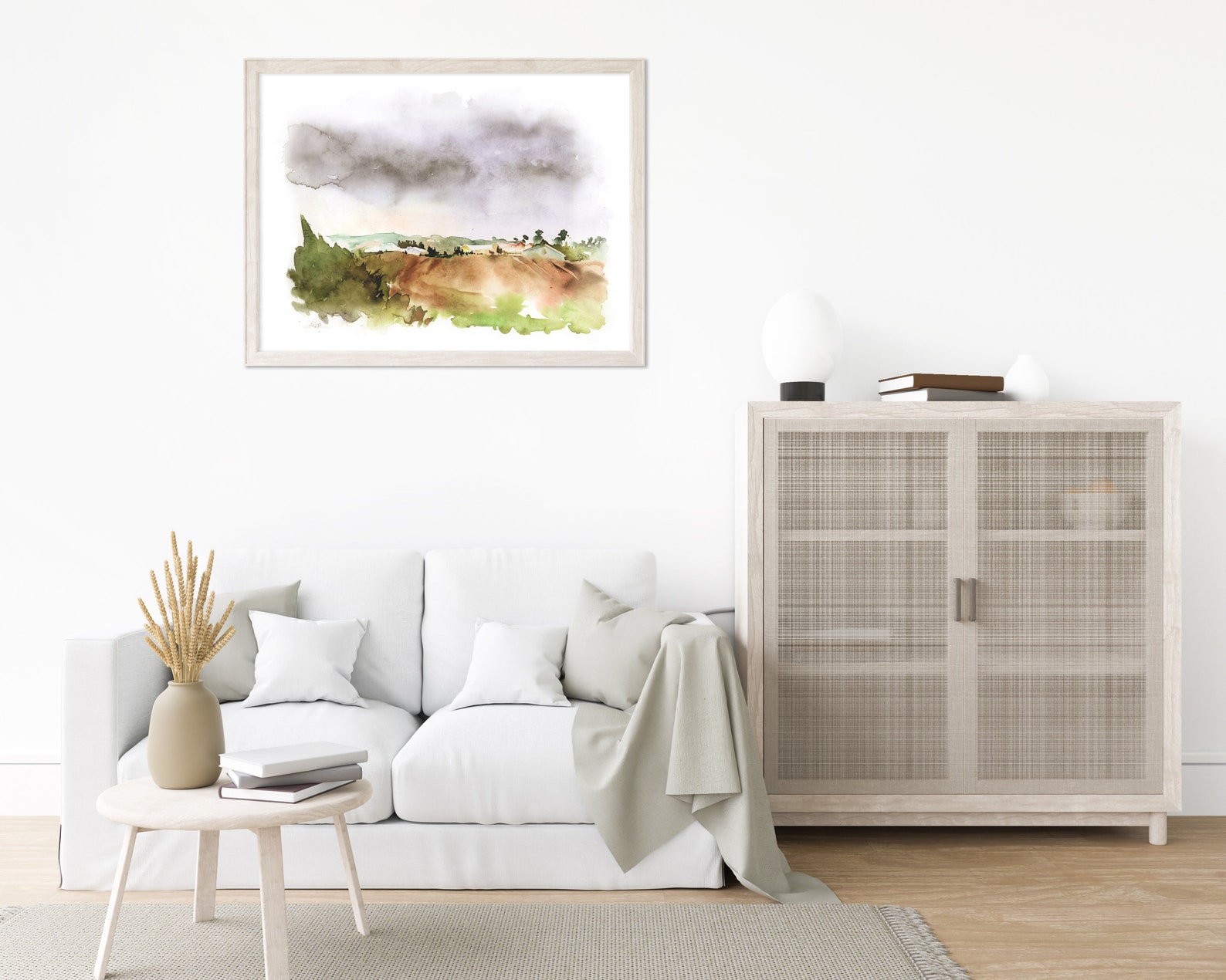 Landscape Print Set of 3 Piece Green Landscape Paintings | Etsy