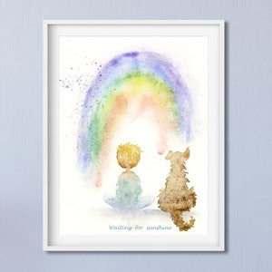 Nursery Wall Art, Watercolor Rainbow Art, Nursery Watercolor Print ...