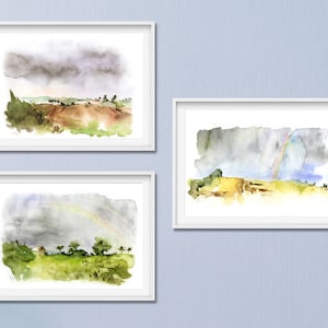 Landscape Print Set of 3, Landscape Painting Prints, Wall Gallery Set ...