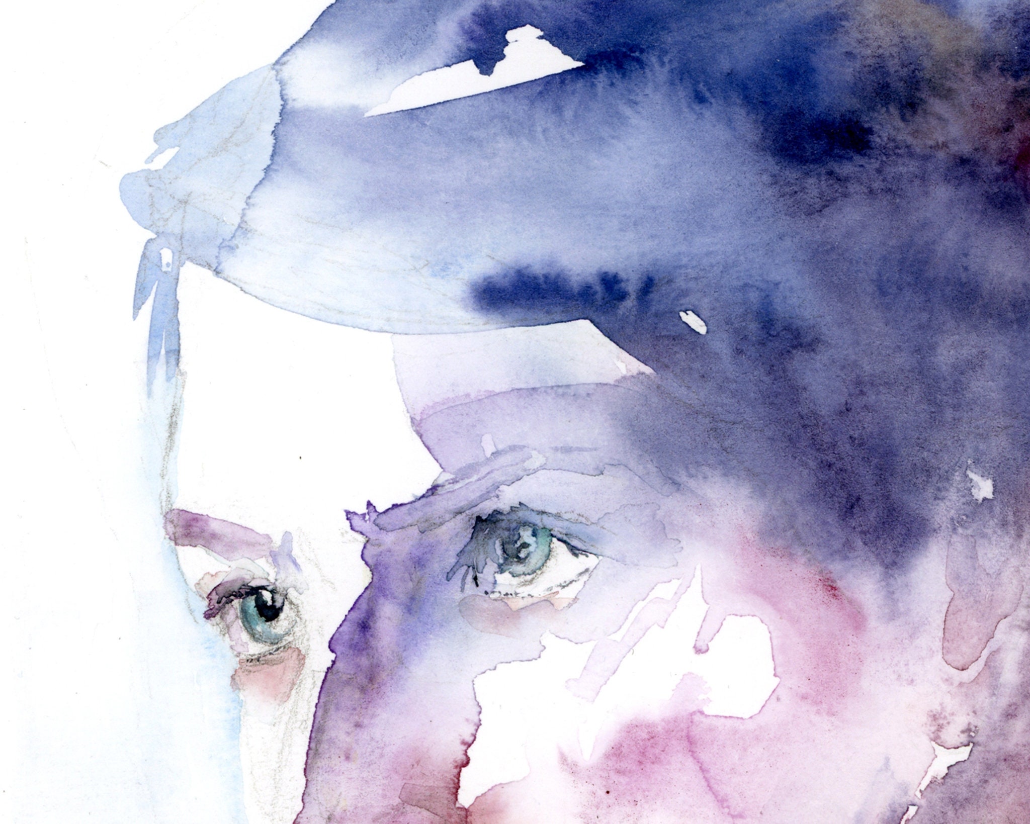 Abstract Woman Portrait Large Portrait Wall Art Watercolor - Etsy