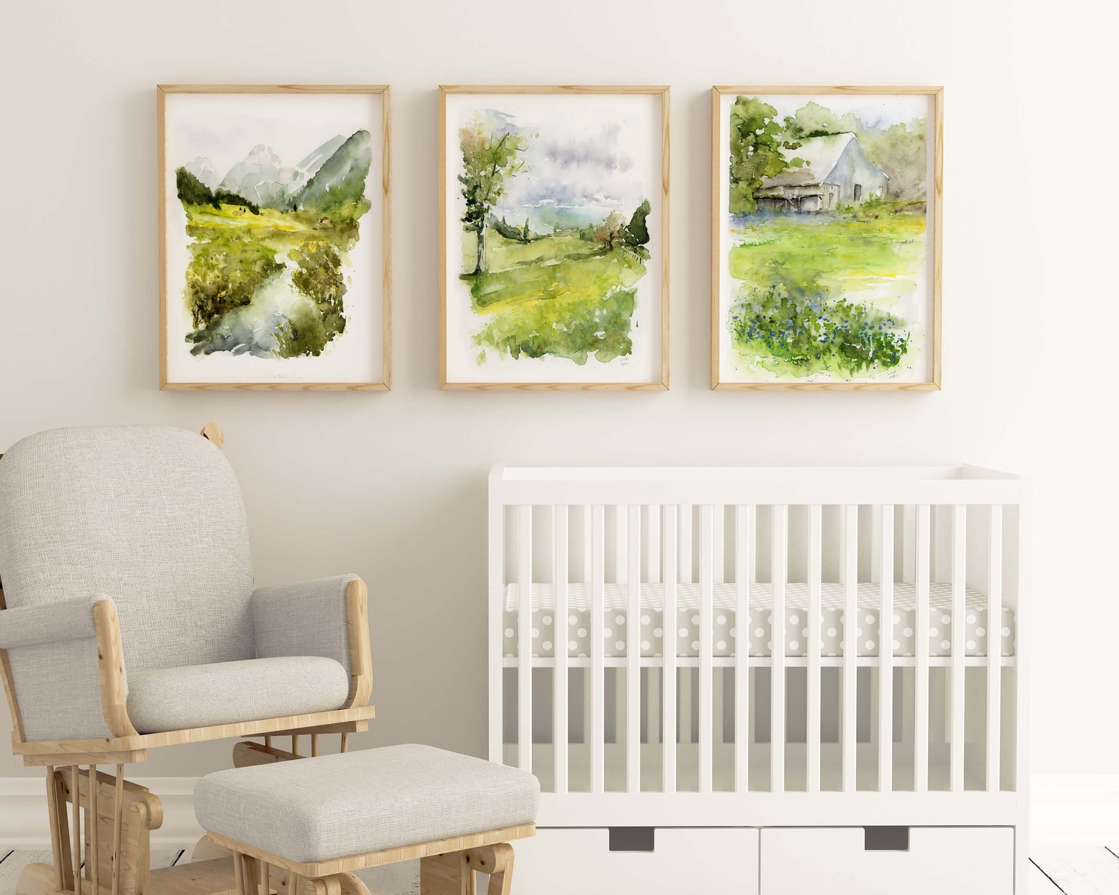 Landscape Painting Set Countryside Art Prints Living Room - Etsy