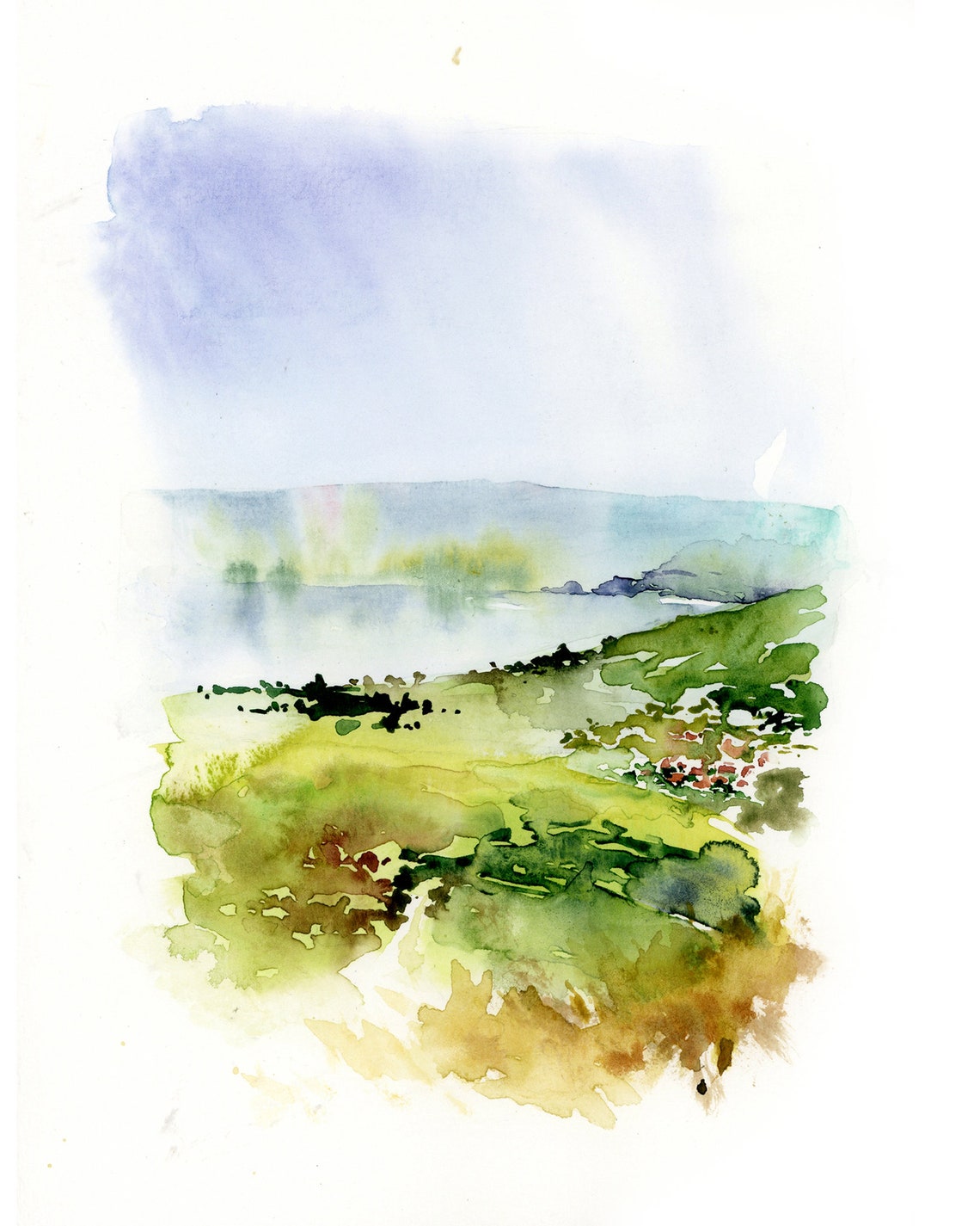 Large Abstract Wall Art Watercolor Art Print Nature Art | Etsy