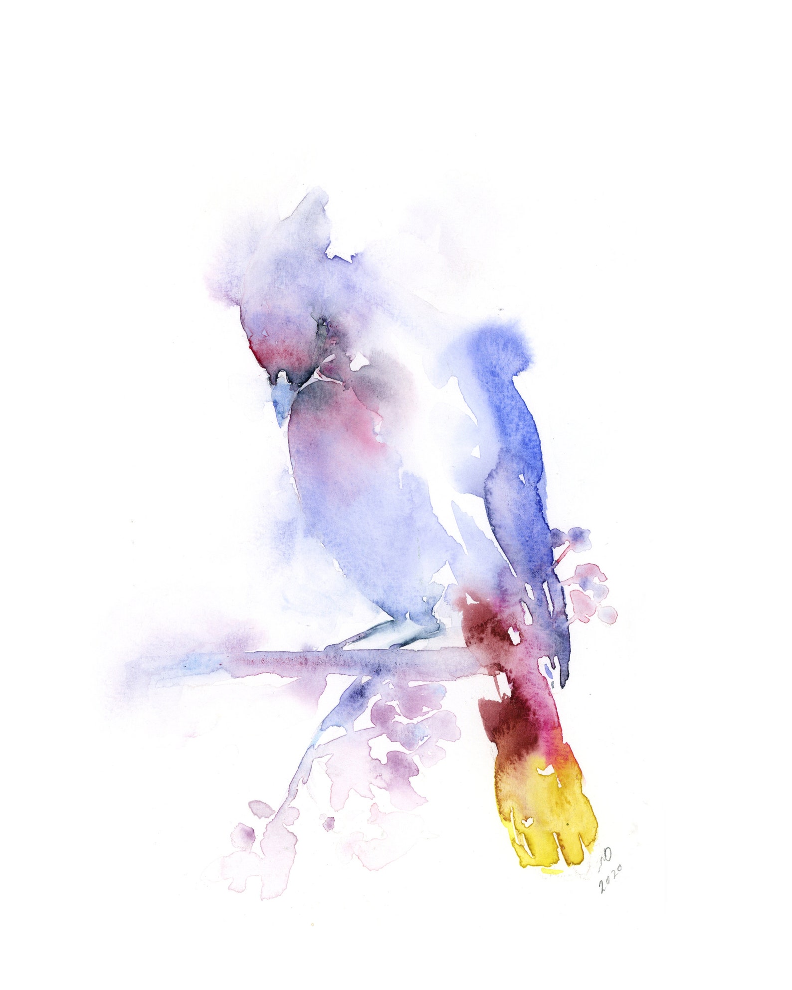 Watercolor Bird Painting Abstract Bird Art Bird Wall Art - Etsy Israel