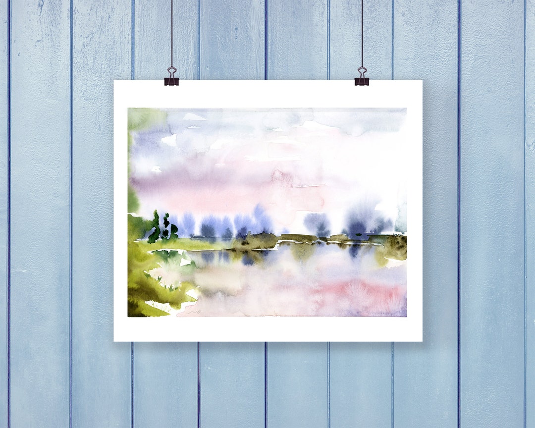 Watercolor Landscape Art, Small Abstract Art, Watercolor Print ...