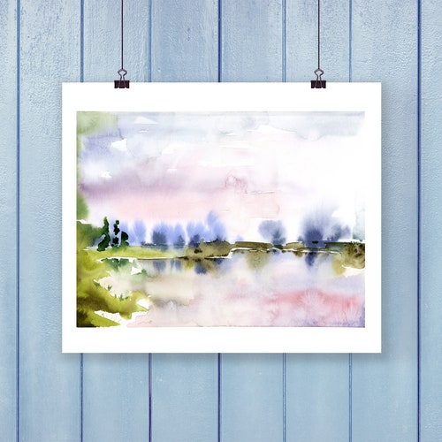 Watercolor Landscape Art Small Abstract Art Watercolor | Etsy