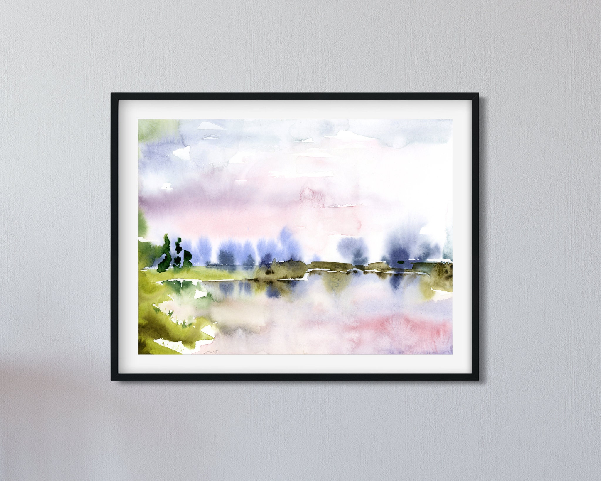 Watercolor Landscape Art, Small Abstract Art, Watercolor Print ...