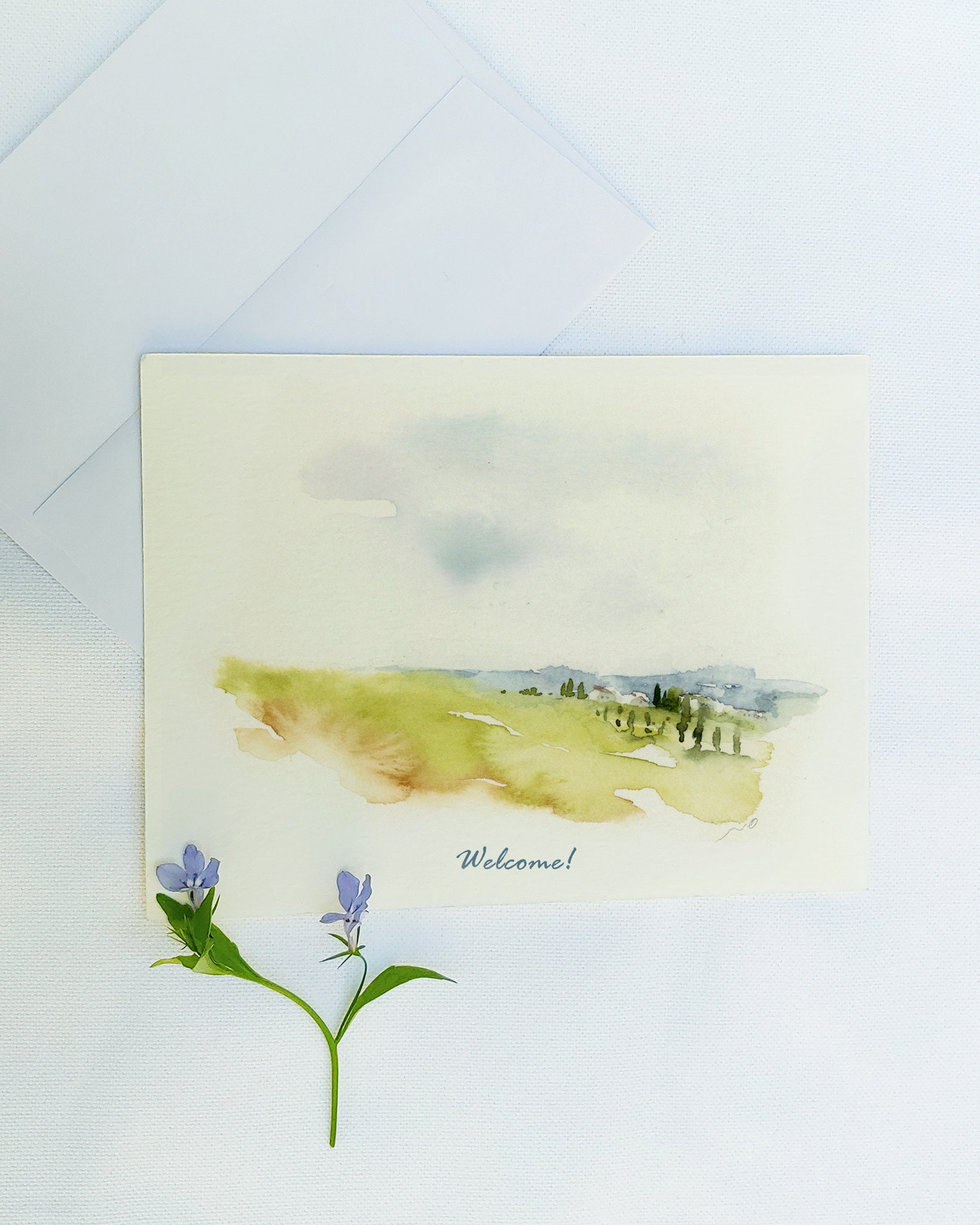 Printable Landscape Card, Nature Card, Welcome Card, Sympathy Card, New ...
