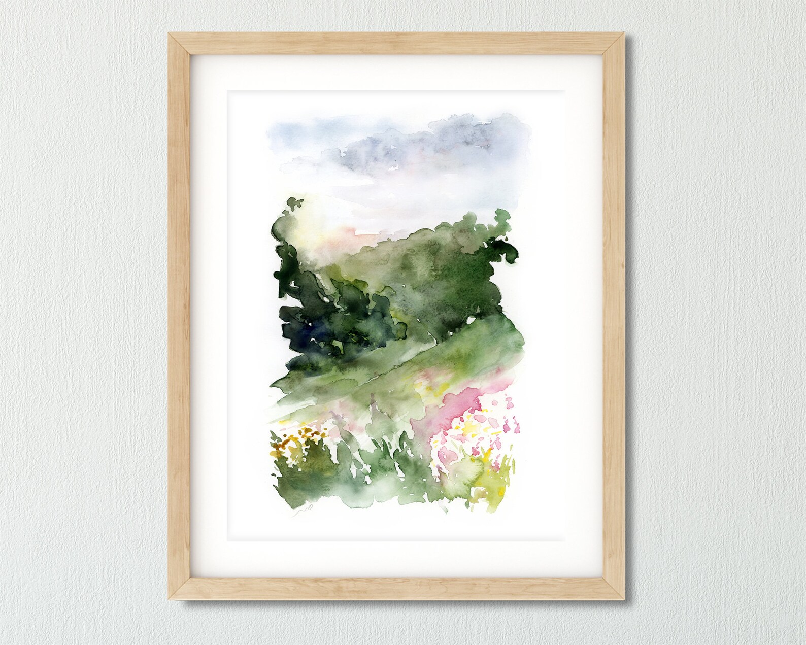 Small Abstract Art, Watercolor Print, Spring Art Print, Field Art Print ...