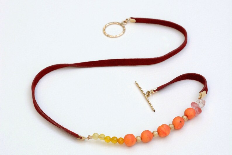 Hand-made polymer clay peaches necklace leather chain pink | Etsy