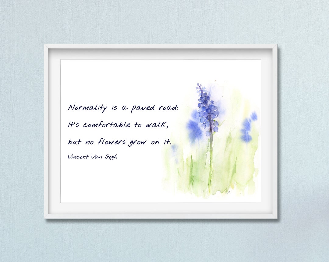 Painted Literary Quote, Quote Art Print, Floral Art, Funny ...