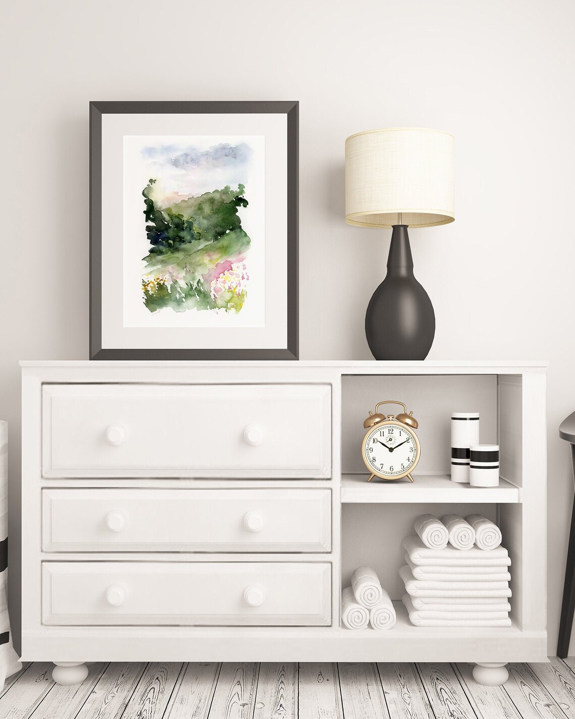 Small Abstract Art, Watercolor Print, Spring Art Print, Field Art Print ...