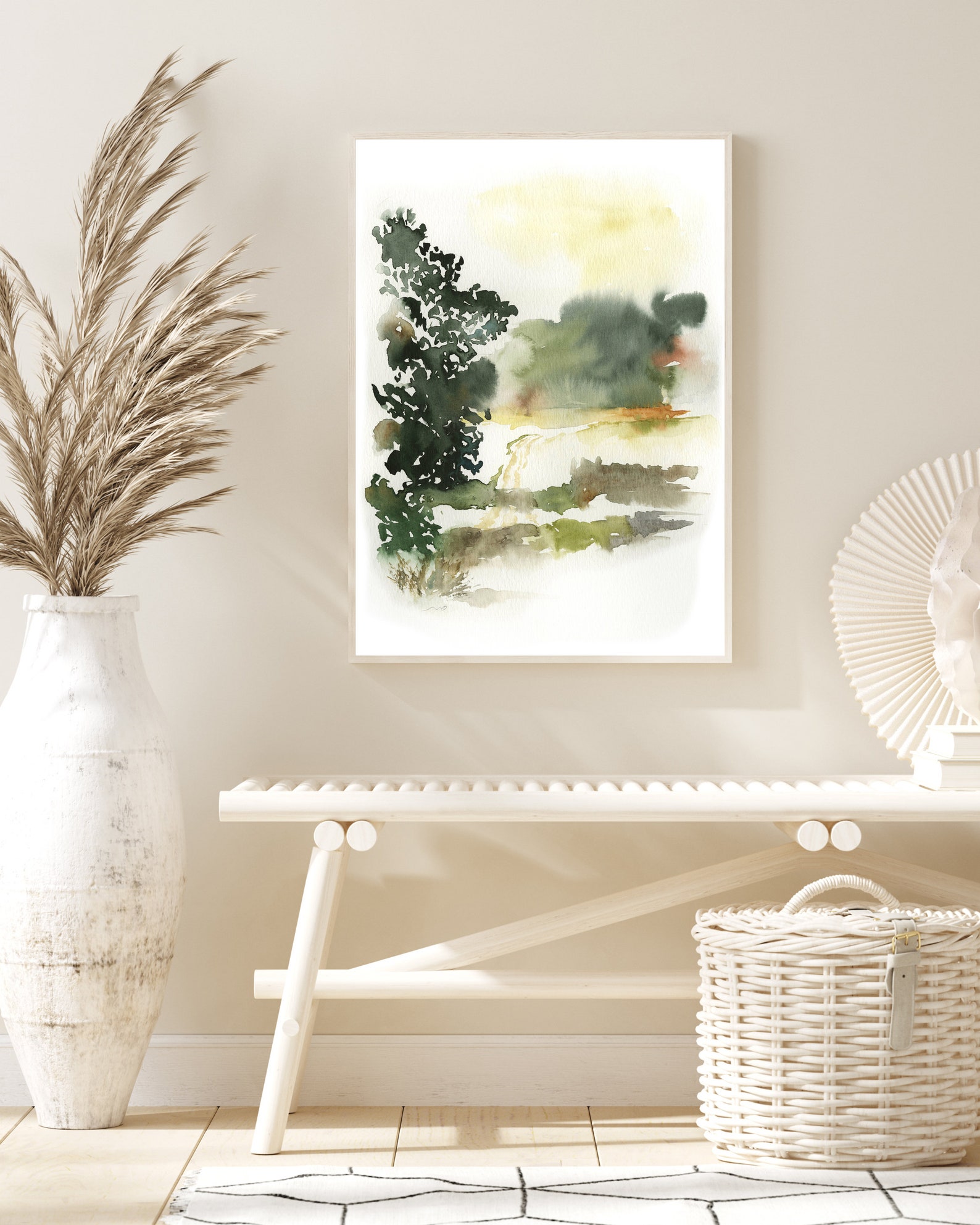 Abstract Nature Art Landscape Watercolor Print Living Room - Etsy
