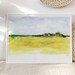 Yellow Watercolor Art, Watercolor Landscape Painting Print, Abstract ...