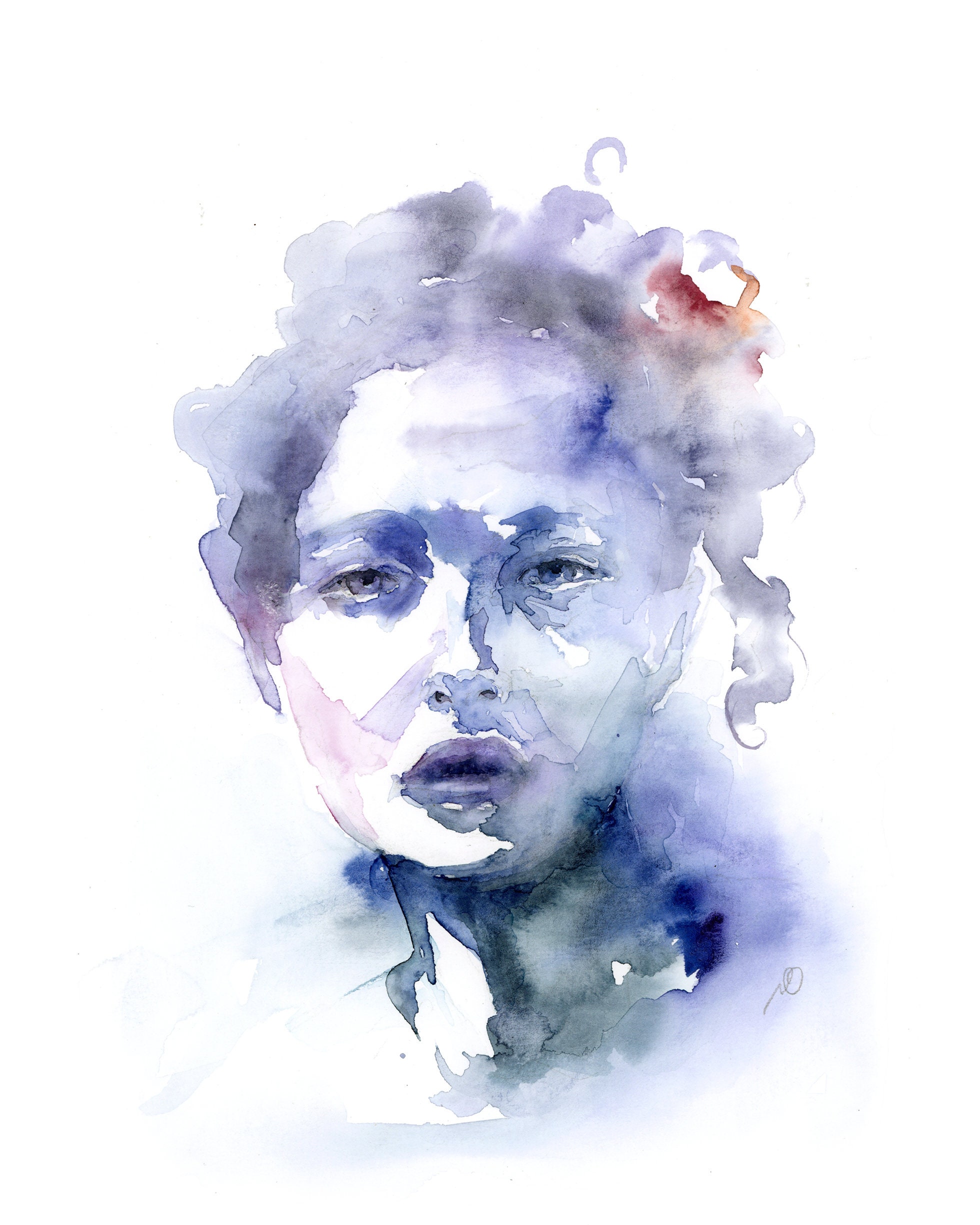 Abstract Woman Wall Art Watercolor Portrait Art Woman - Etsy Israel