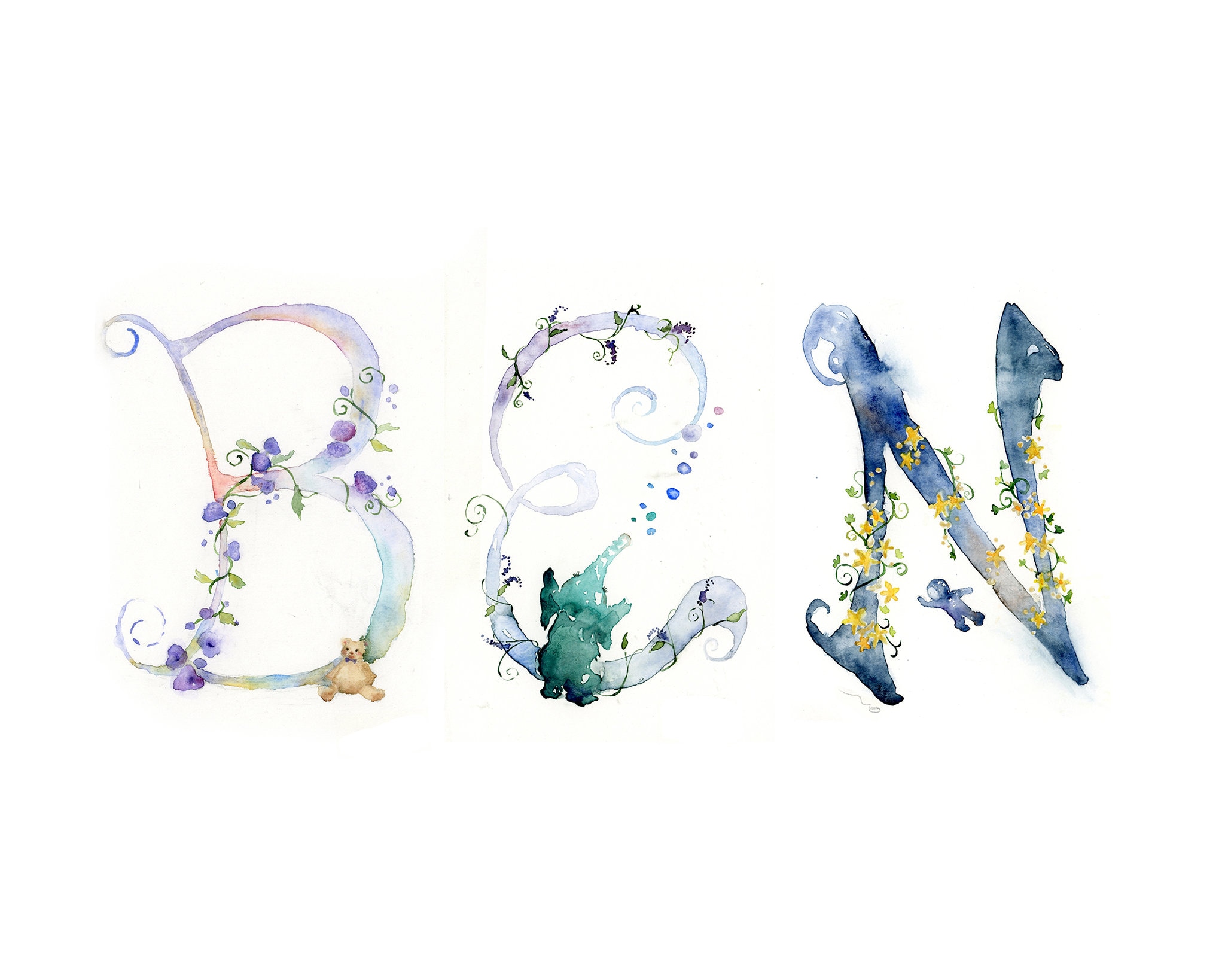 Printable Name Art Personalized Name Print New Baby Gift | Etsy