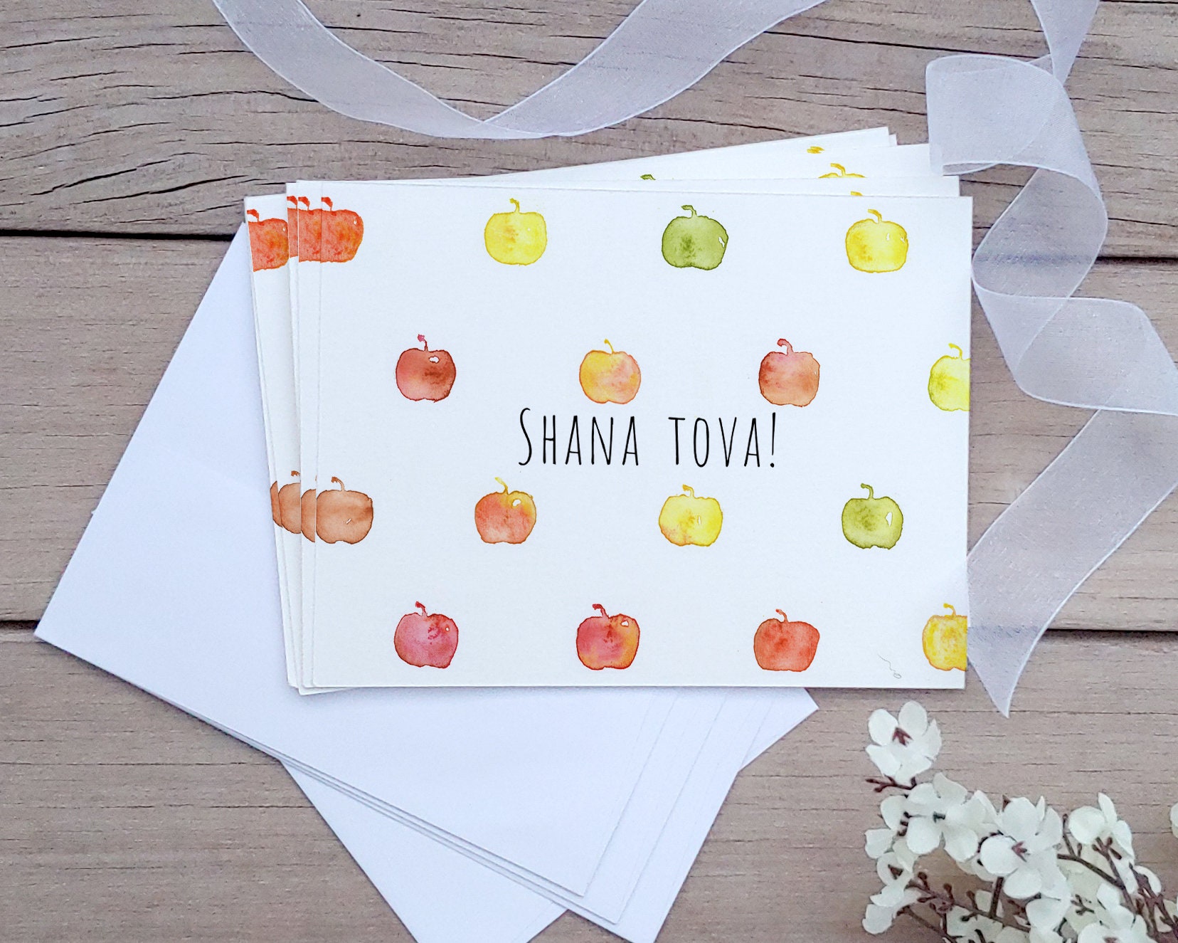 Rosh Hashana Card, Apples Card, Printable Greeting Card, Shana Tova ...