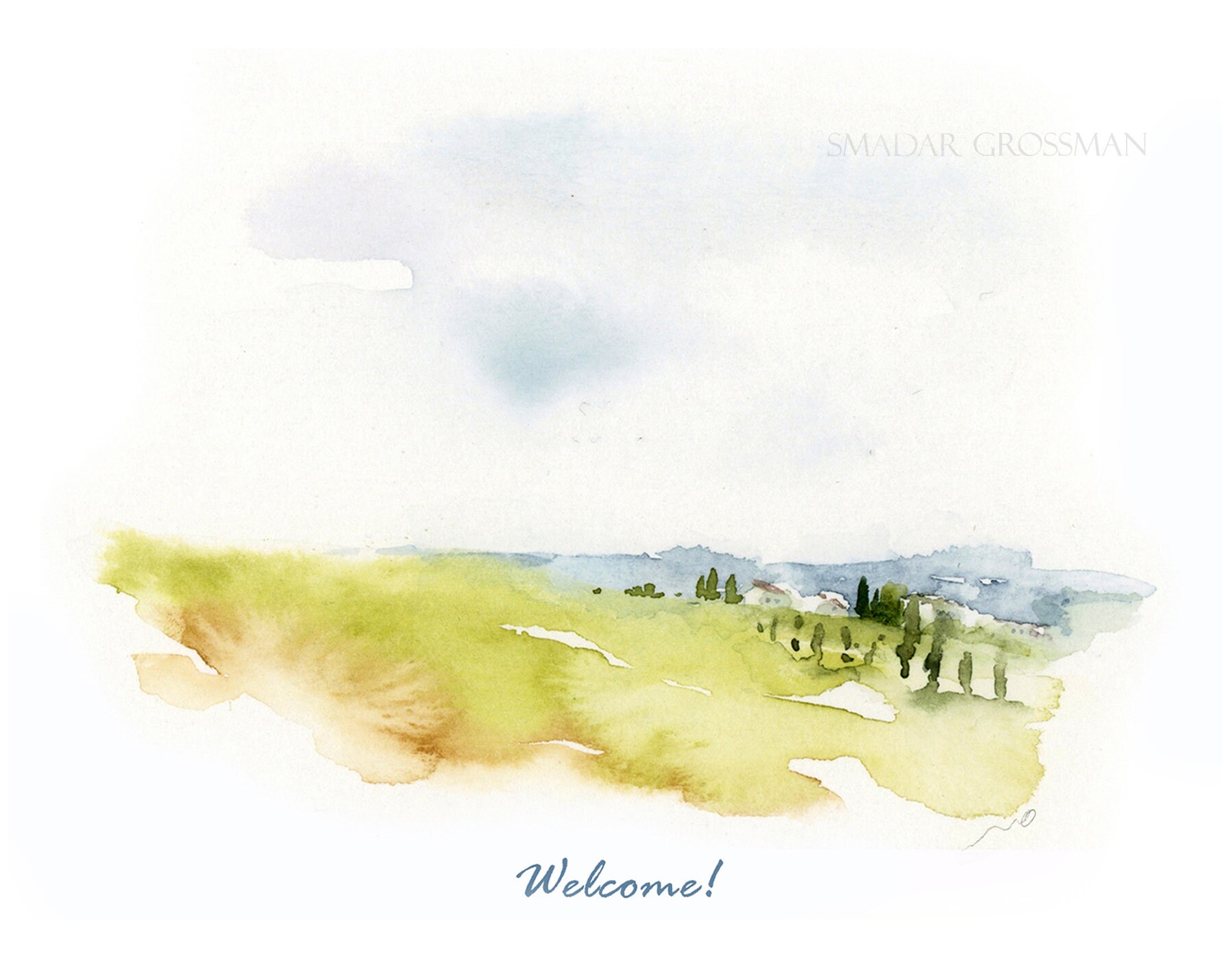 Printable Landscape Card, Nature Card, Welcome Card, Sympathy Card, New ...