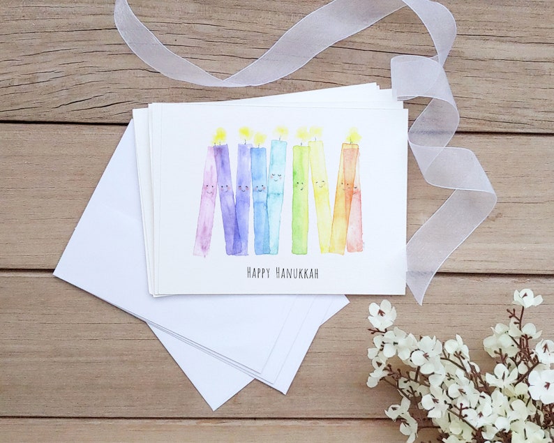 Jewish Card Hanukkah Card Watercolor Card Downloadable - Etsy