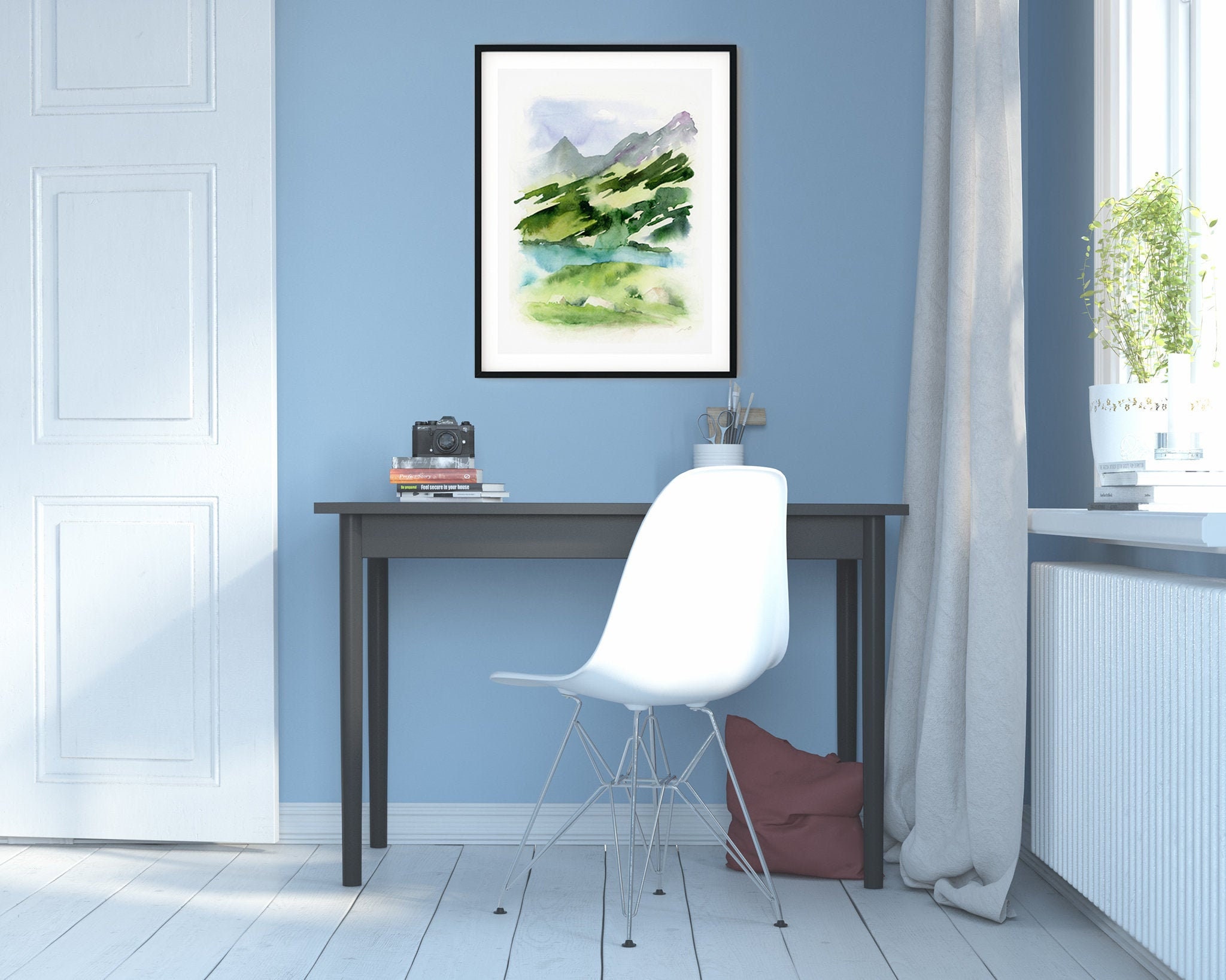 Green Nature Art Large Watercolor Print Abstract Wall Art | Etsy