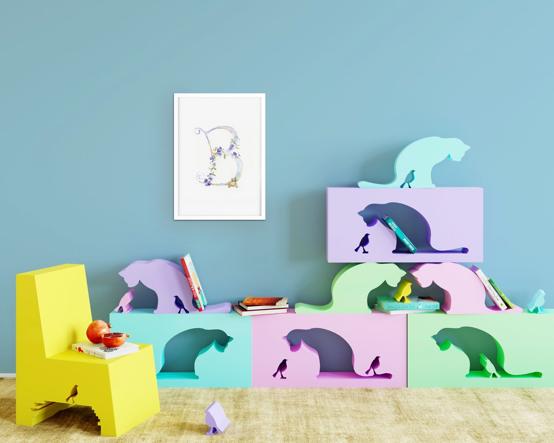 Printable Letter Art Downloadable Print Initial Wall Art - Etsy