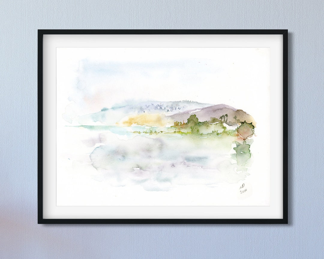 Abstract Watercolor Art, Watercolor Wall Art, Landscape Painting Print ...