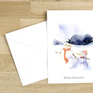 Printable Christmas Card, Snowman Card, Printable Holiday Card ...