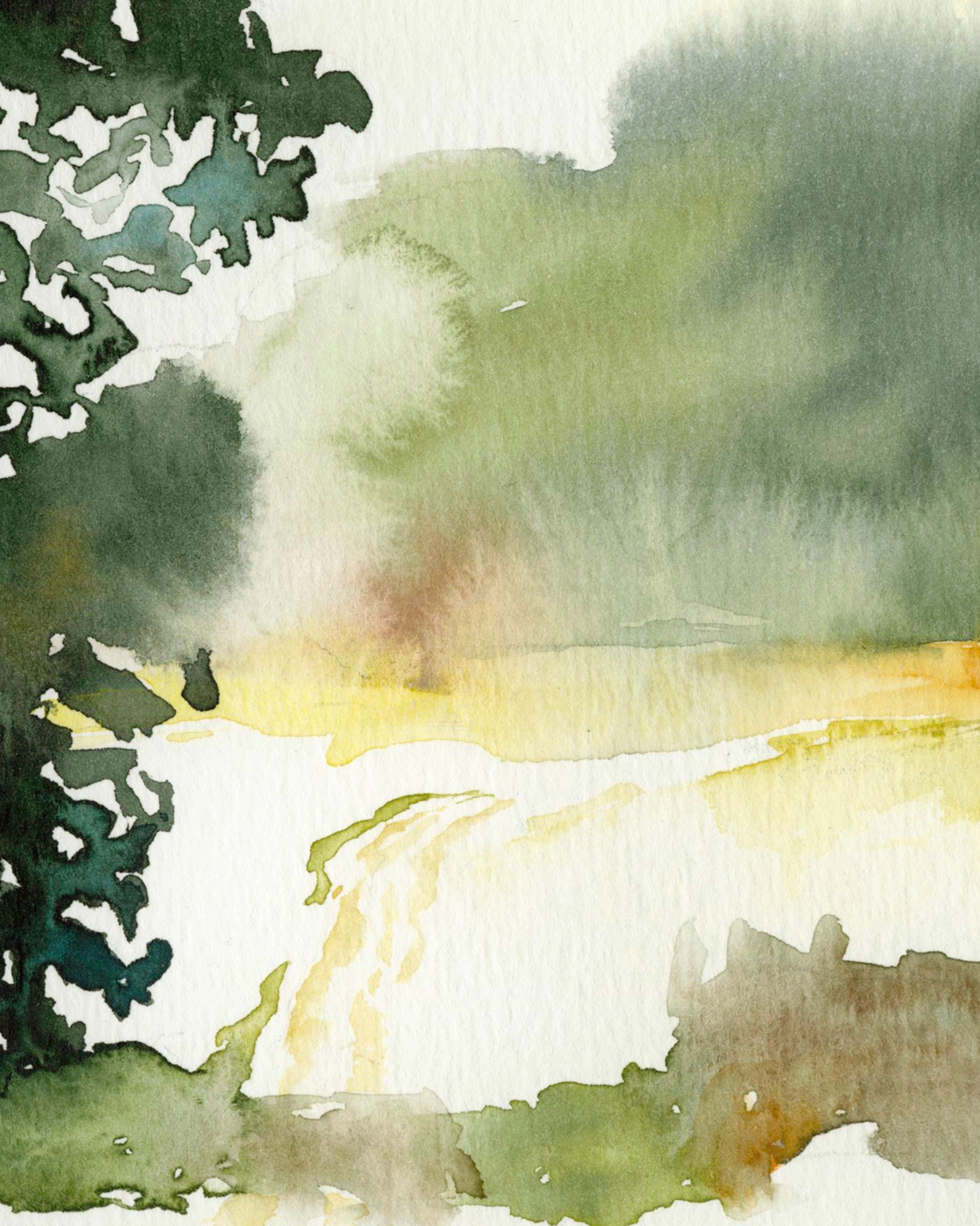 Abstract Nature Art Landscape Watercolor Print Living Room - Etsy