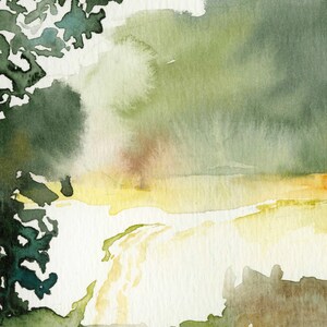 Abstract Nature Art, Landscape Watercolor Print, Living Room Print ...
