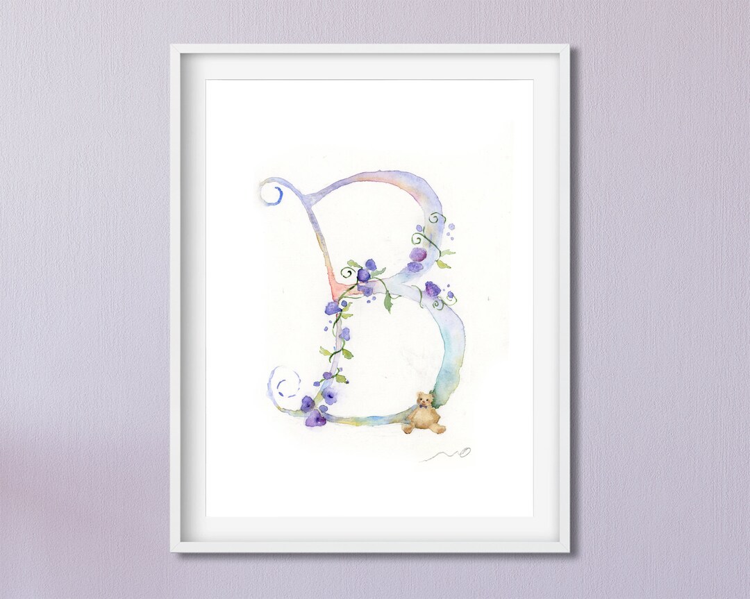Printable Letter Art, Downloadable Print, Initial Wall Art, Nursery Art ...