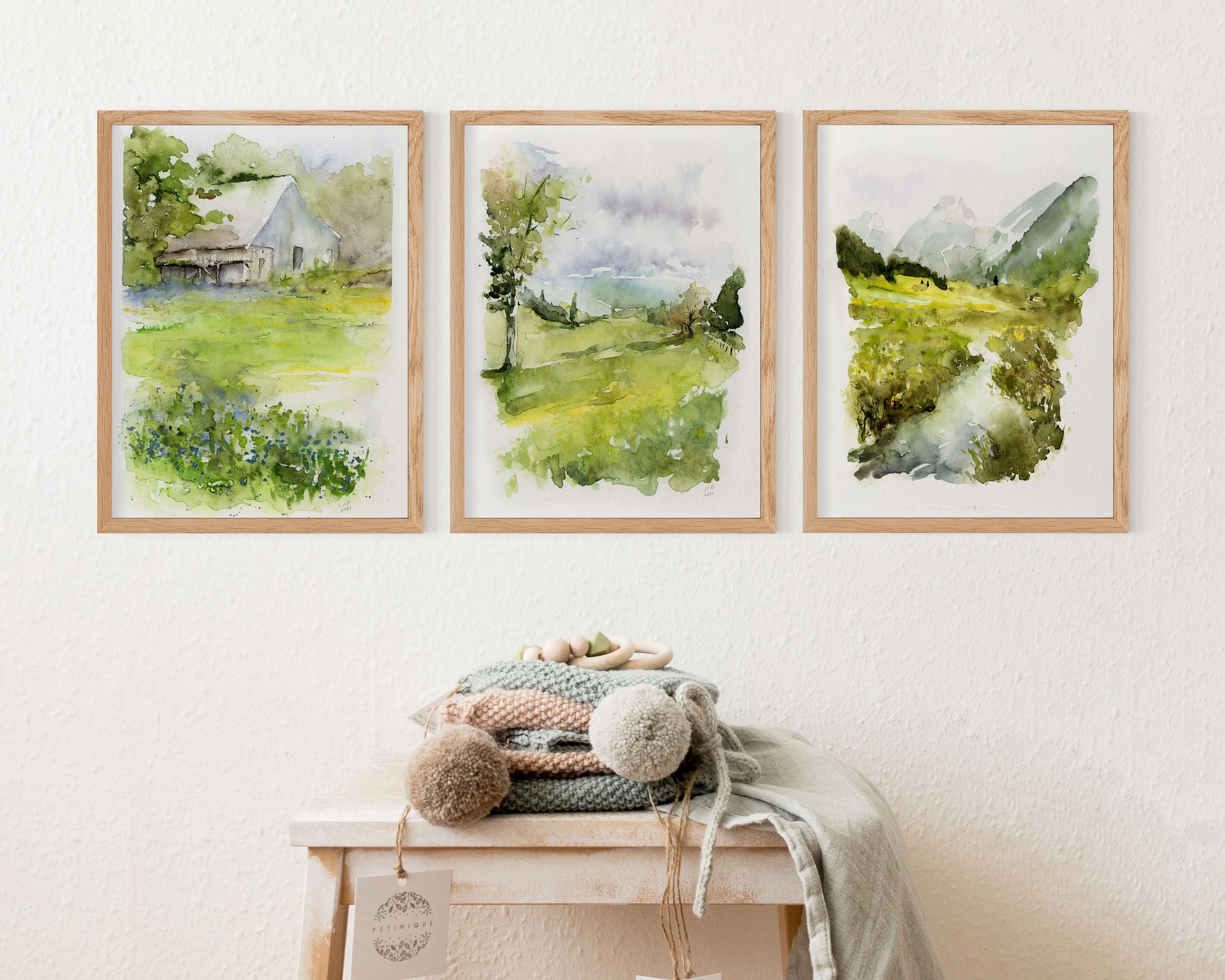 Landscape Painting Set Countryside Art Prints Living Room - Etsy