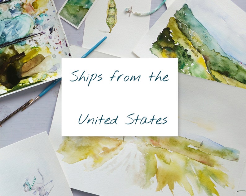 Small Abstract Art, Watercolor Print, Spring Art Print, Field Art Print ...