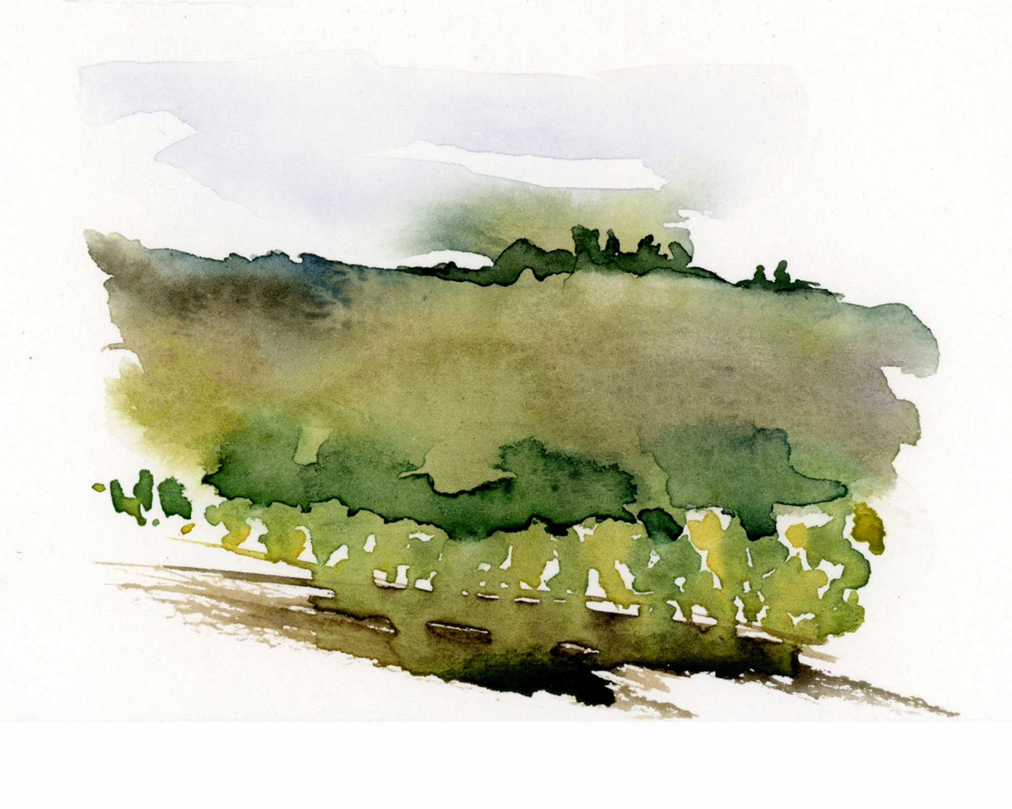 Abstract Watercolor Art Nature Wall Art Landscape Watercolor | Etsy