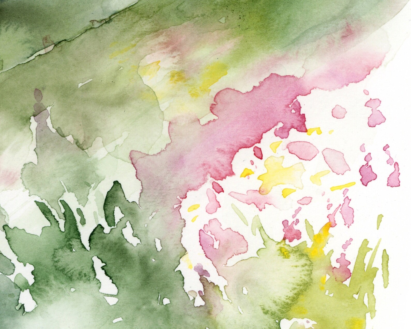 Small Abstract Art, Watercolor Print, Spring Art Print, Field Art Print ...