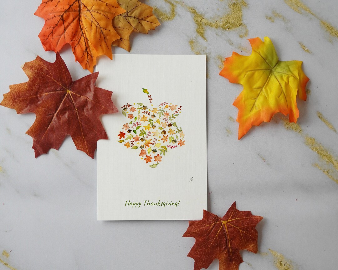 Printable Autumn Card, Printable Thanksgiving Card, Watercolor Card ...